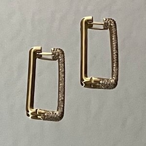 Rectangular Crystal Hoops - Etsy