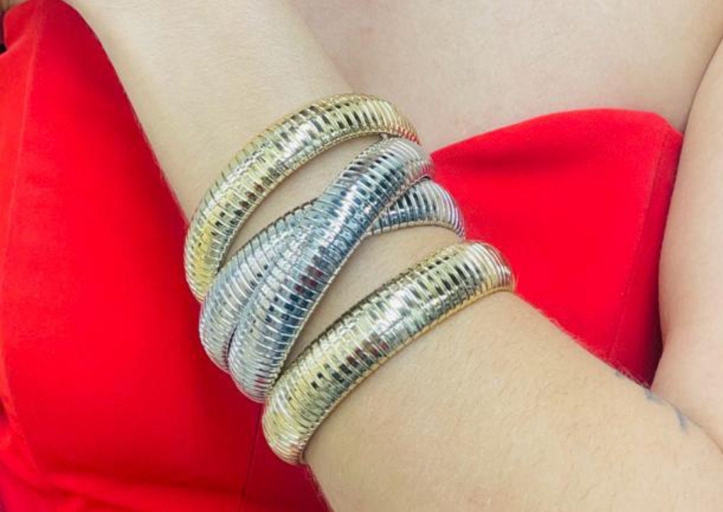 18K Gold Filled Flexible Bracelet - Etsy