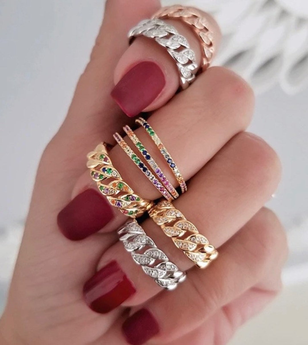 Link Rings. Sterling Silver .925 - Etsy