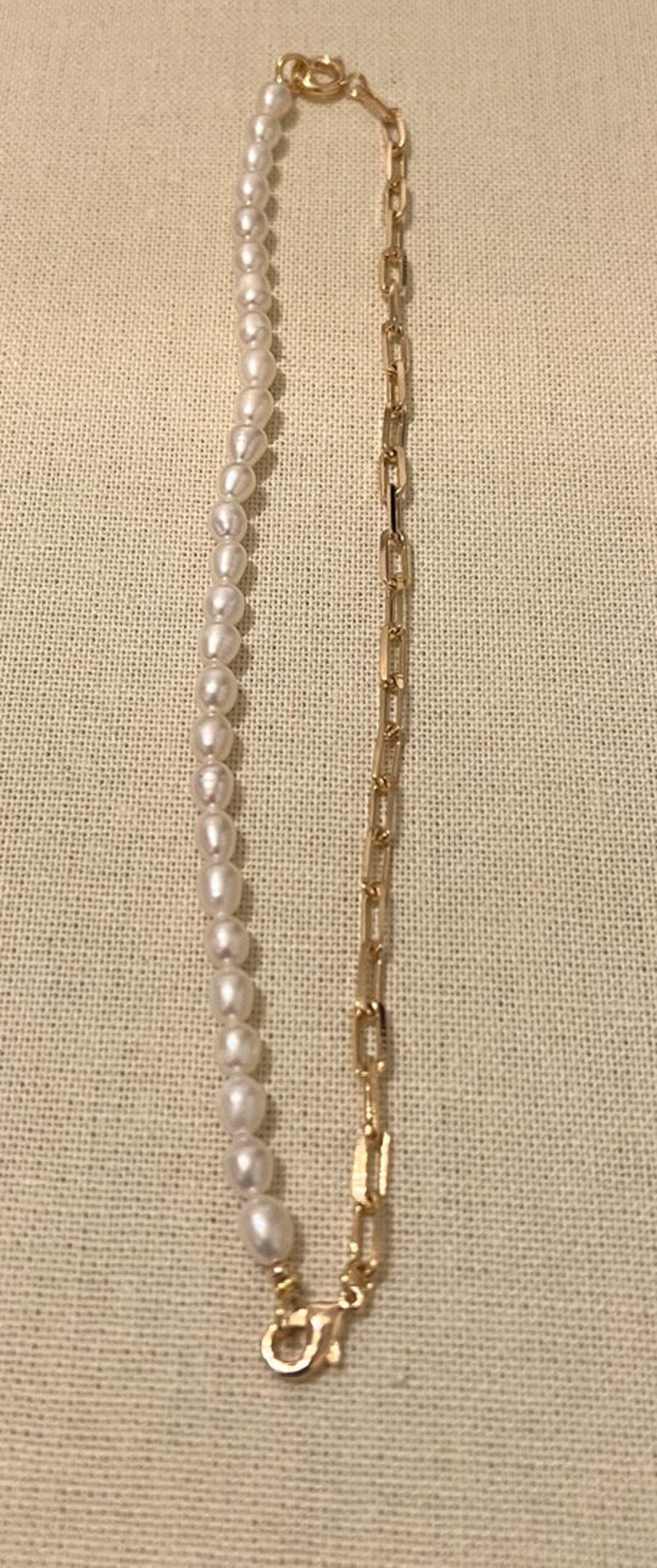 Small Pearls/links Necklace - Etsy