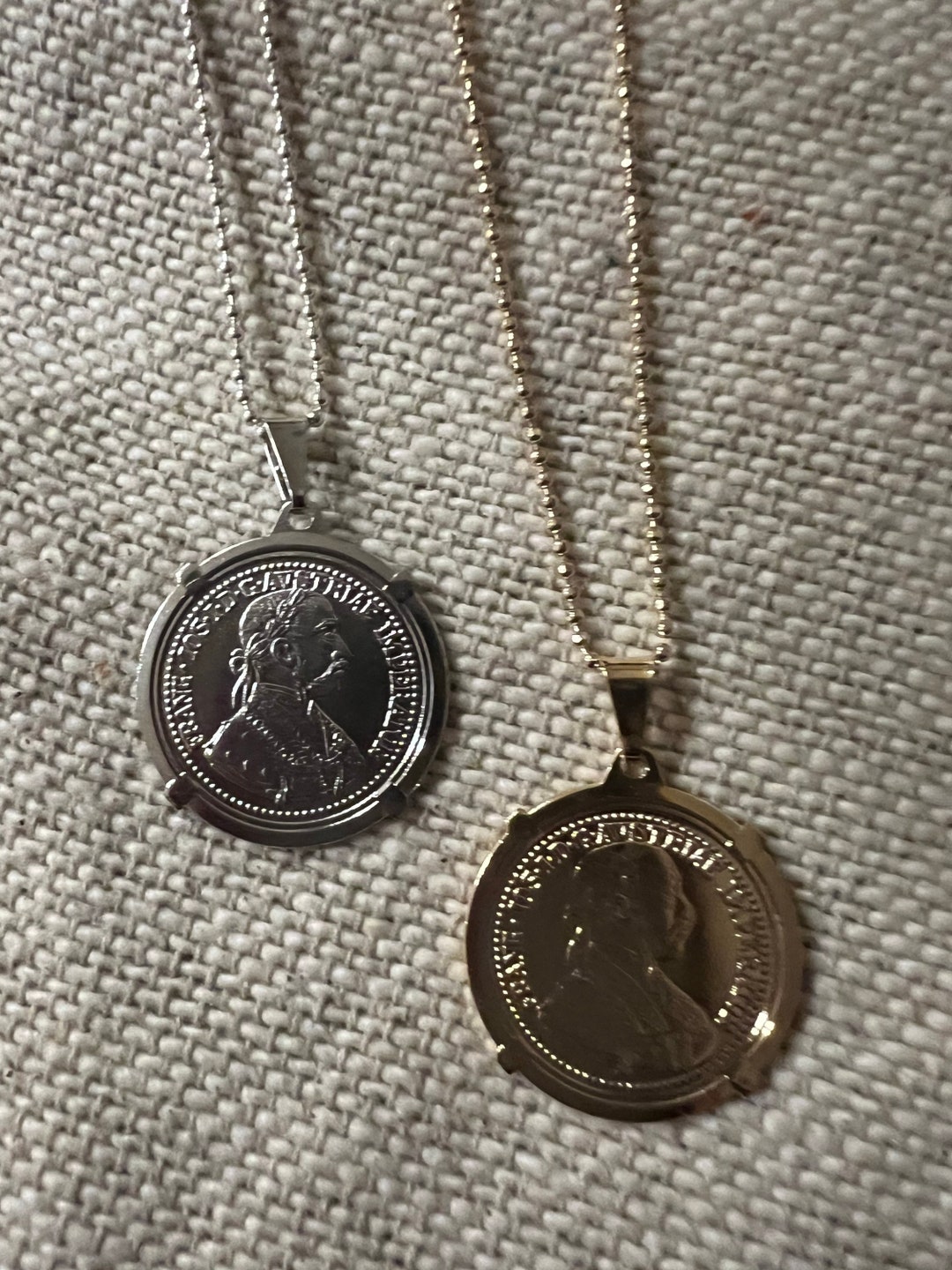 Coin Chain Necklace - Etsy