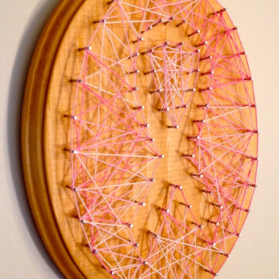 Items similar to Breast Cancer Awareness Ribbon String on Finished Wood ...