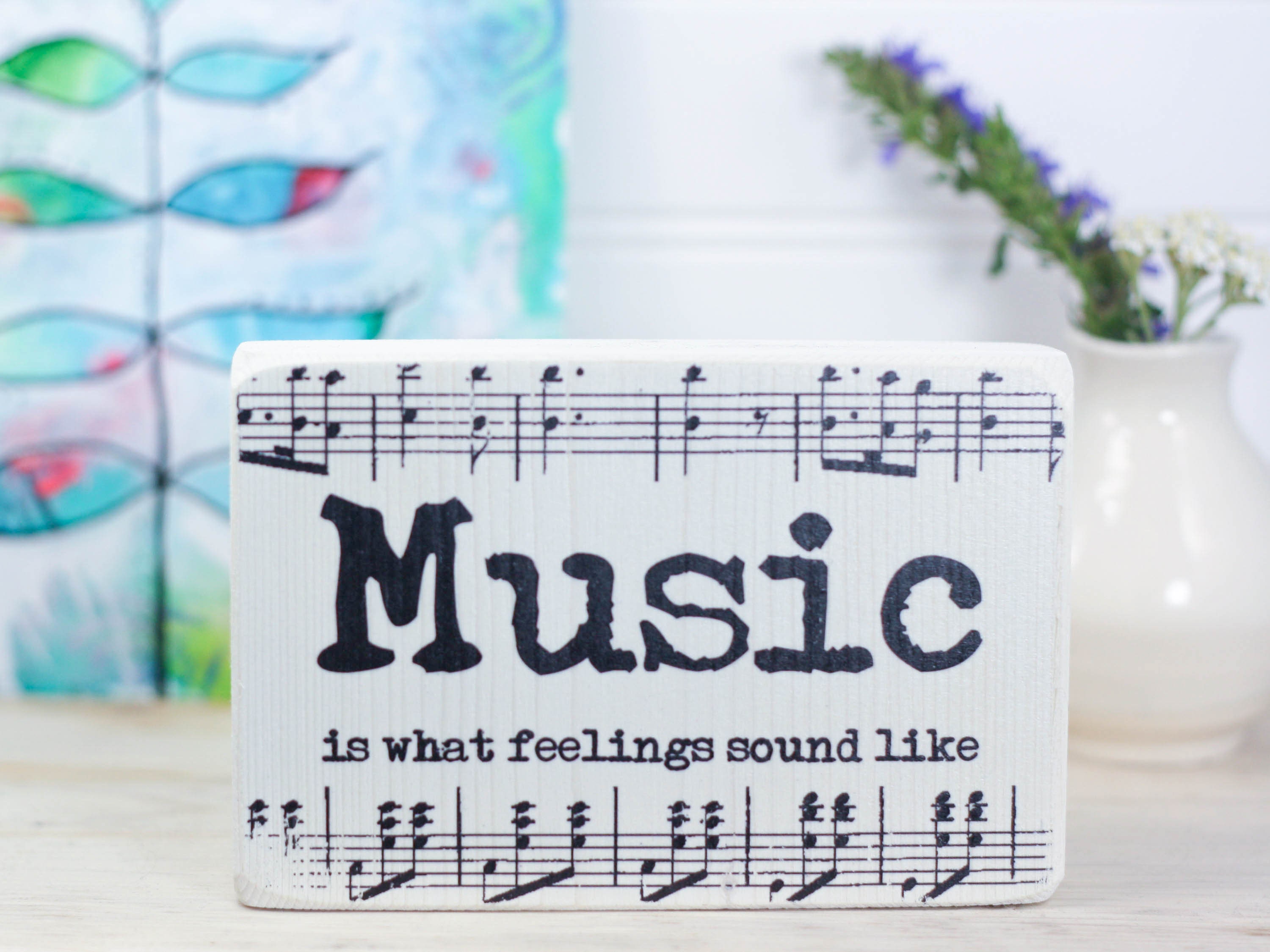 Small Whitewash Sign for Music Room or Studio Gift for Music - Etsy