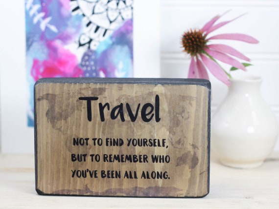 Small Wood Travel Sign With Faded Map Gift for Adventurer or - Etsy