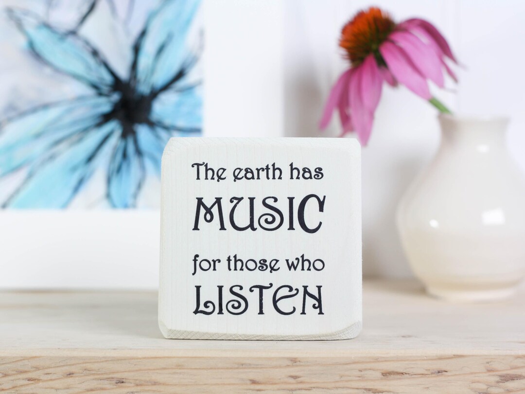 Small 3x3" Whitewash Sign, Word Art for Music Room or Studio, Gift for ...