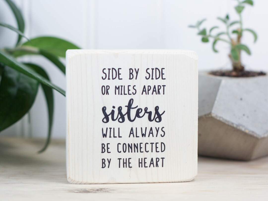Small Whitewash 3"x3" Wood Sign for Desk or Shelf, Going Away Gift for ...