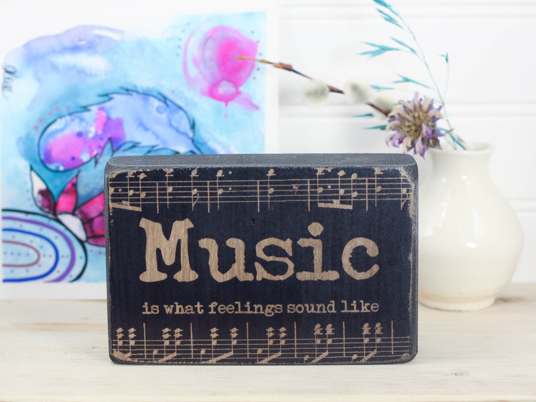 Small Wood Sign for Music Room or Studio, Gift for Music Teacher or ...