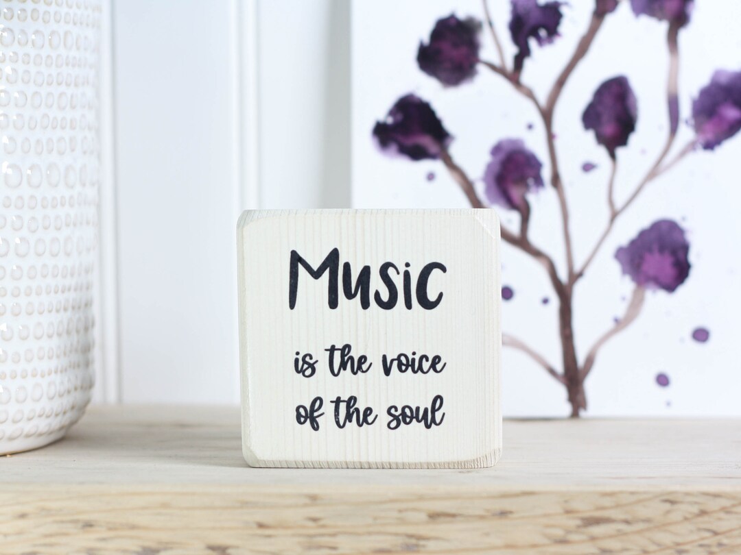 Small 3"x3" Whitewash Sign for Music Room or Studio, Gift for Music ...