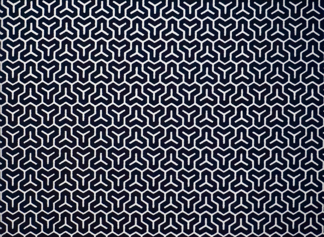 Vintage Japanese Kimono Fabric - Indigo Bishamon Kikko Cotton Yukata Fabric - Etsy