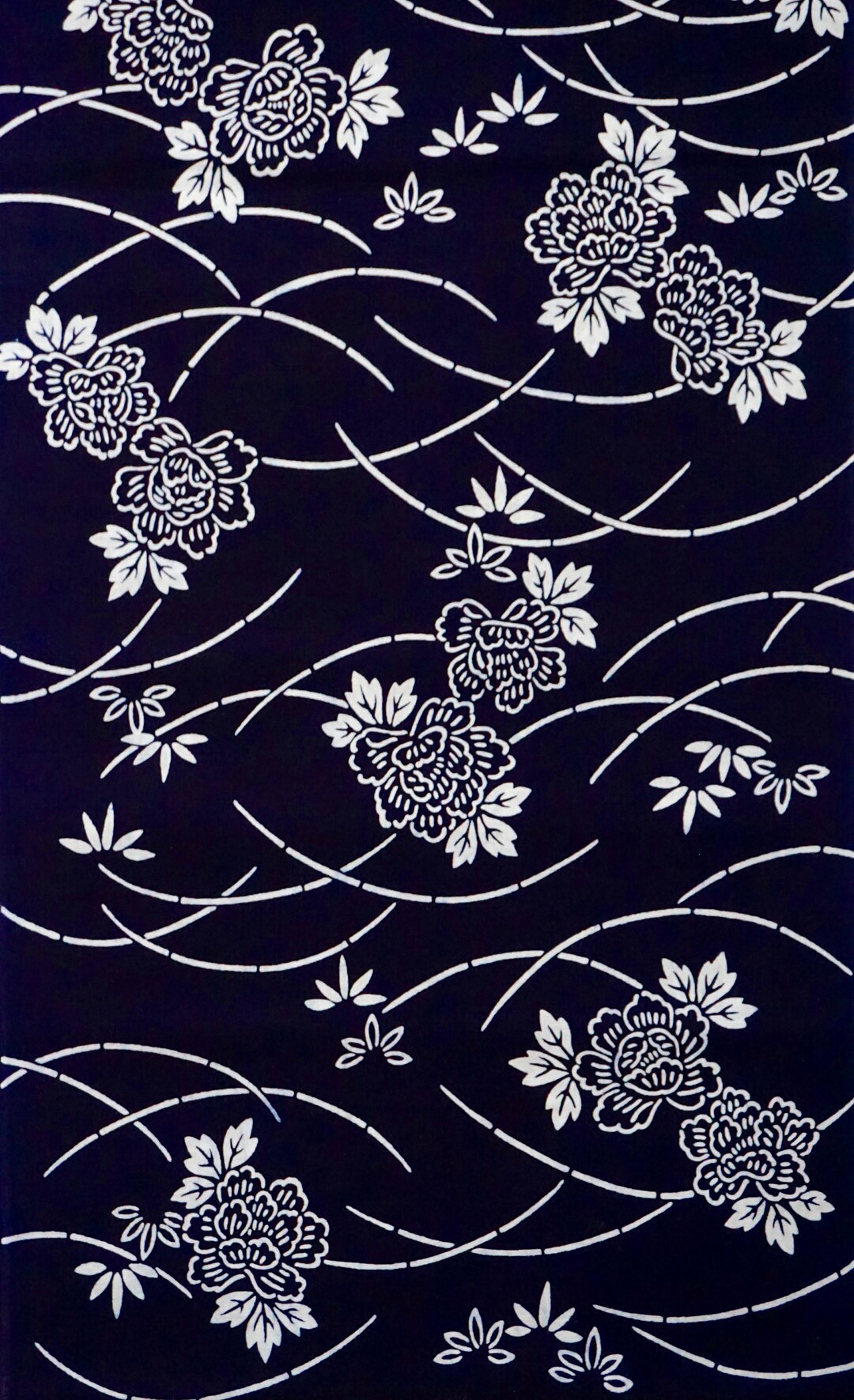 Vintage Japanese Kimono Fabric Indigo Botan Cotton Yukata - Etsy