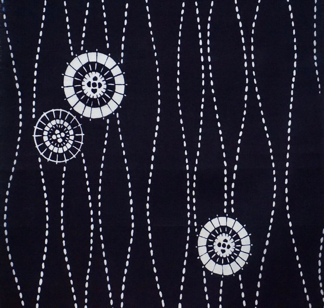 Vintage Japanese Kimono Fabric Indigo Bangasa Cotton Yukata Fabric - Etsy