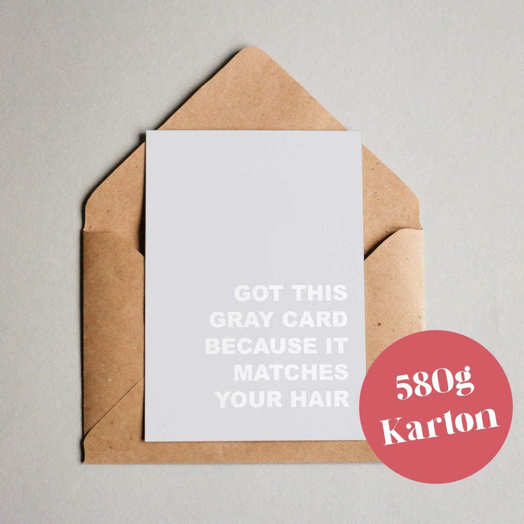 Gray Birthday Card (matching Your Hair) - Etsy