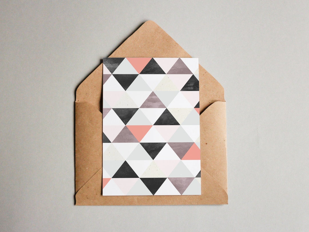 Design Card pattern 017 Triangle / Greeting Card / Postcard / Gift Card ...