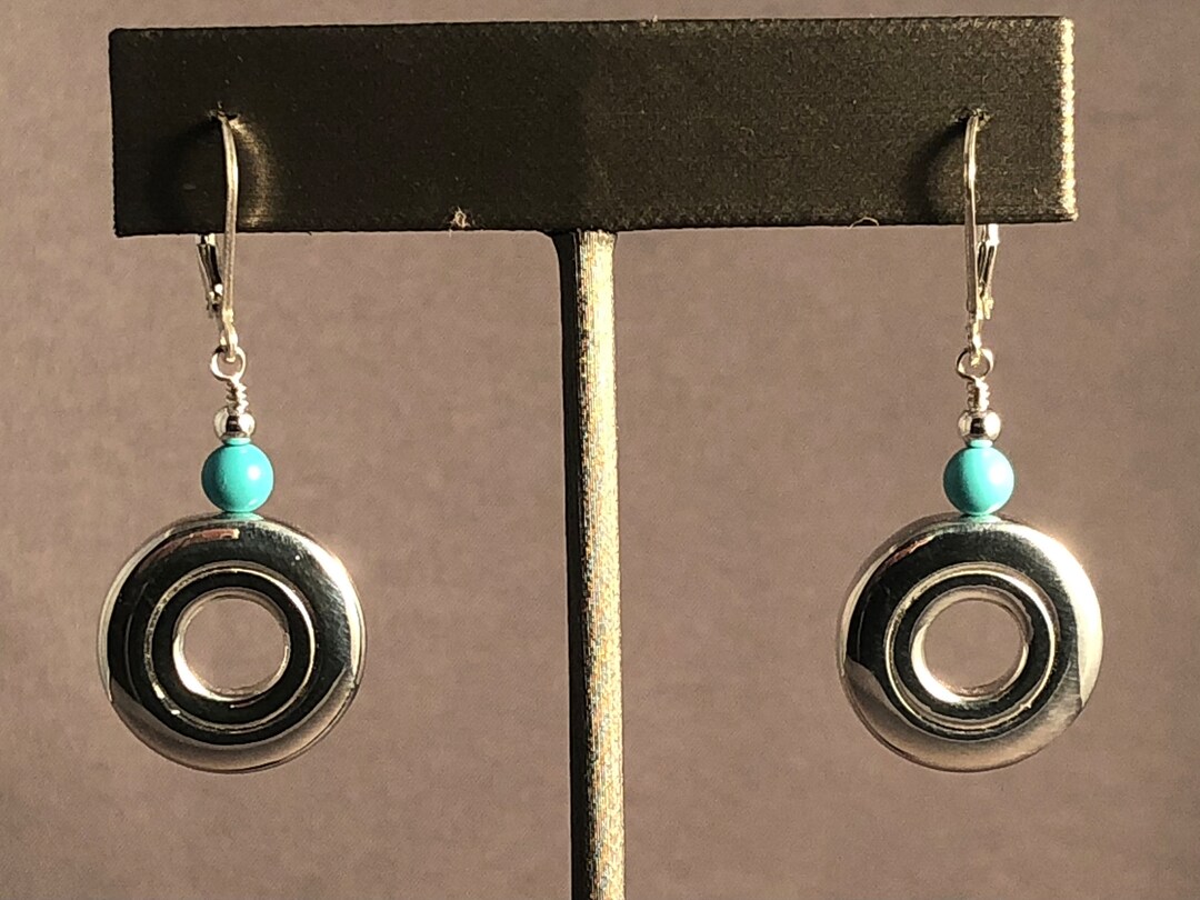 Solid Sterling Silver Open Hole Flute Key Earrings With a Sleeping ...