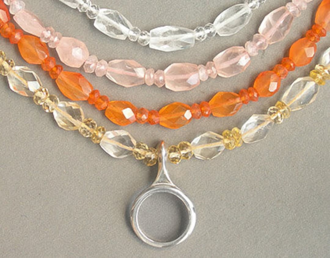 Solid Sterling Silver Clarinet Open Hole Ring Key on Faceted Gemstone ...