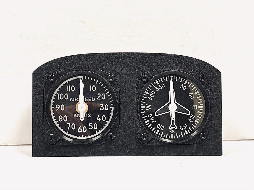 Dual Aviation Clock: Cockpit Desk Decor - Etsy