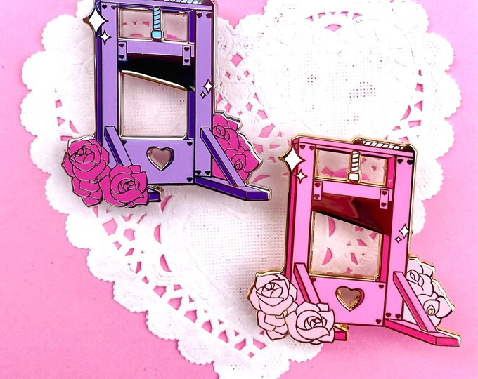 Cute Guillotine Enamel Pin - Etsy