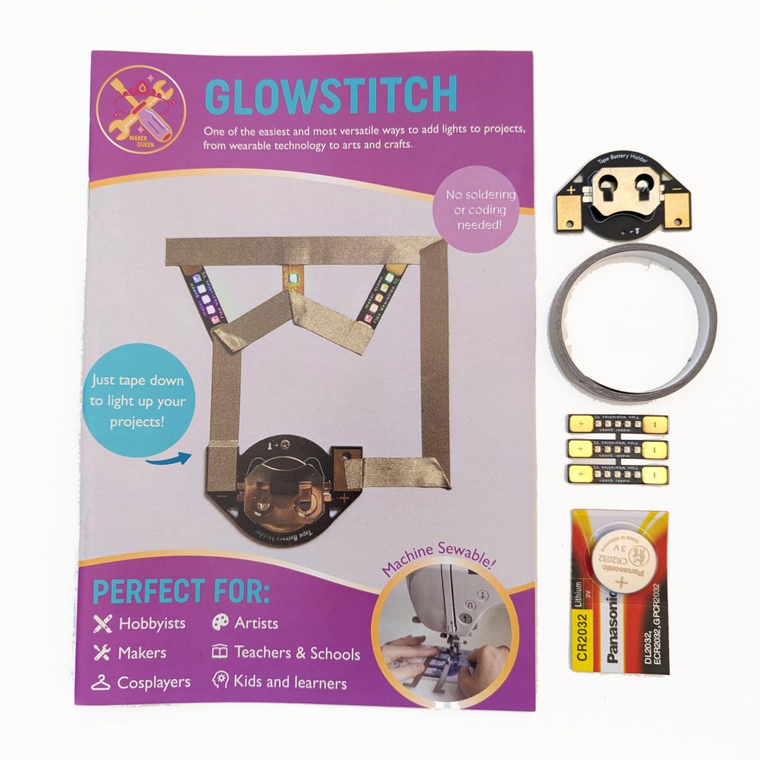 Glowstitch Mini Kit - Machine Sewable Leds Tester Classroom Pack ...