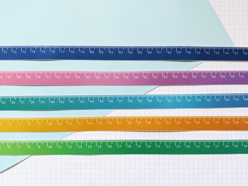 Rainbow Measuring Tape Vinyl Sticker Adhesive in Cm/mm | Etsy