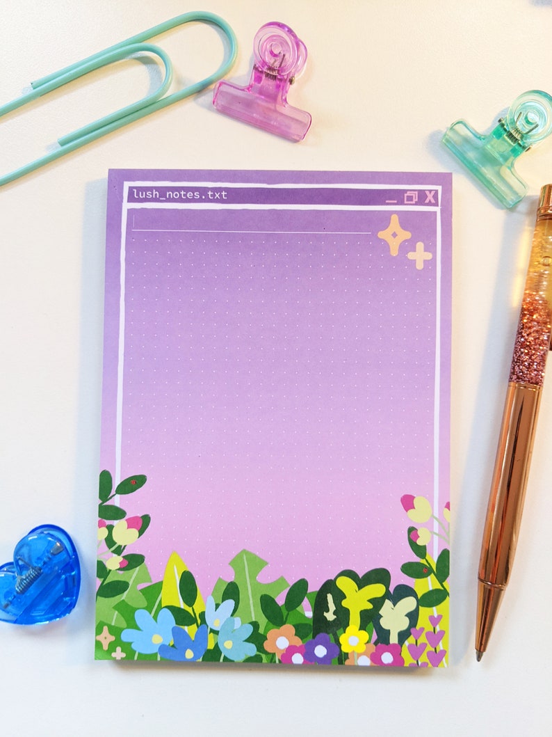Lush Notes Tech Floral Notepad - Etsy