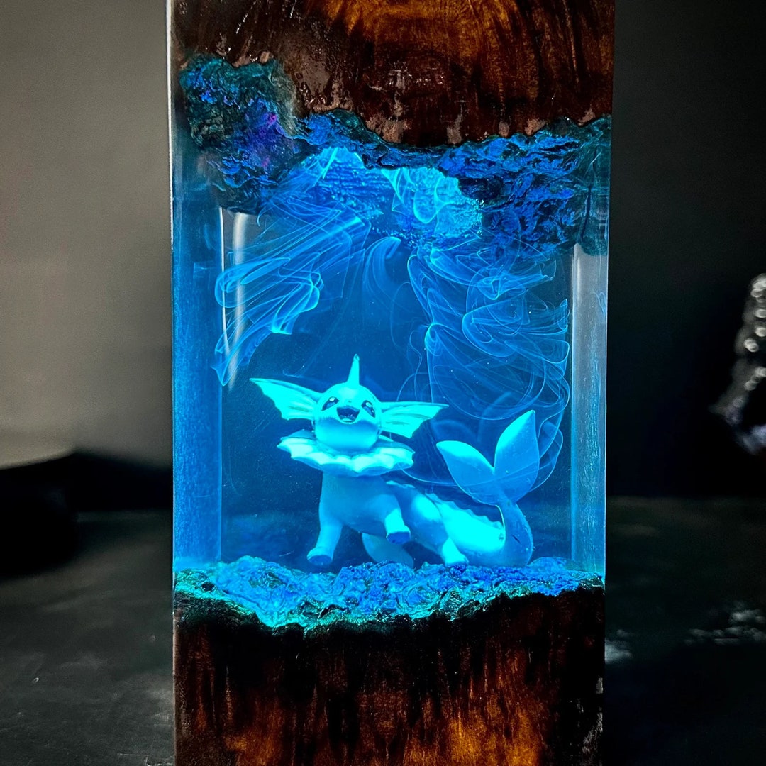 Vaporeon Po.ke.mon Epoxy Lamp, POKE.MON WORLD Resin Diorama Lamp ...