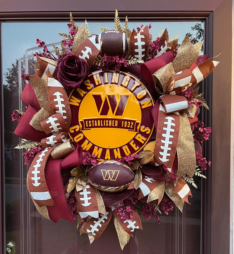 Washington Commander Deco Mesh Wreath - Etsy