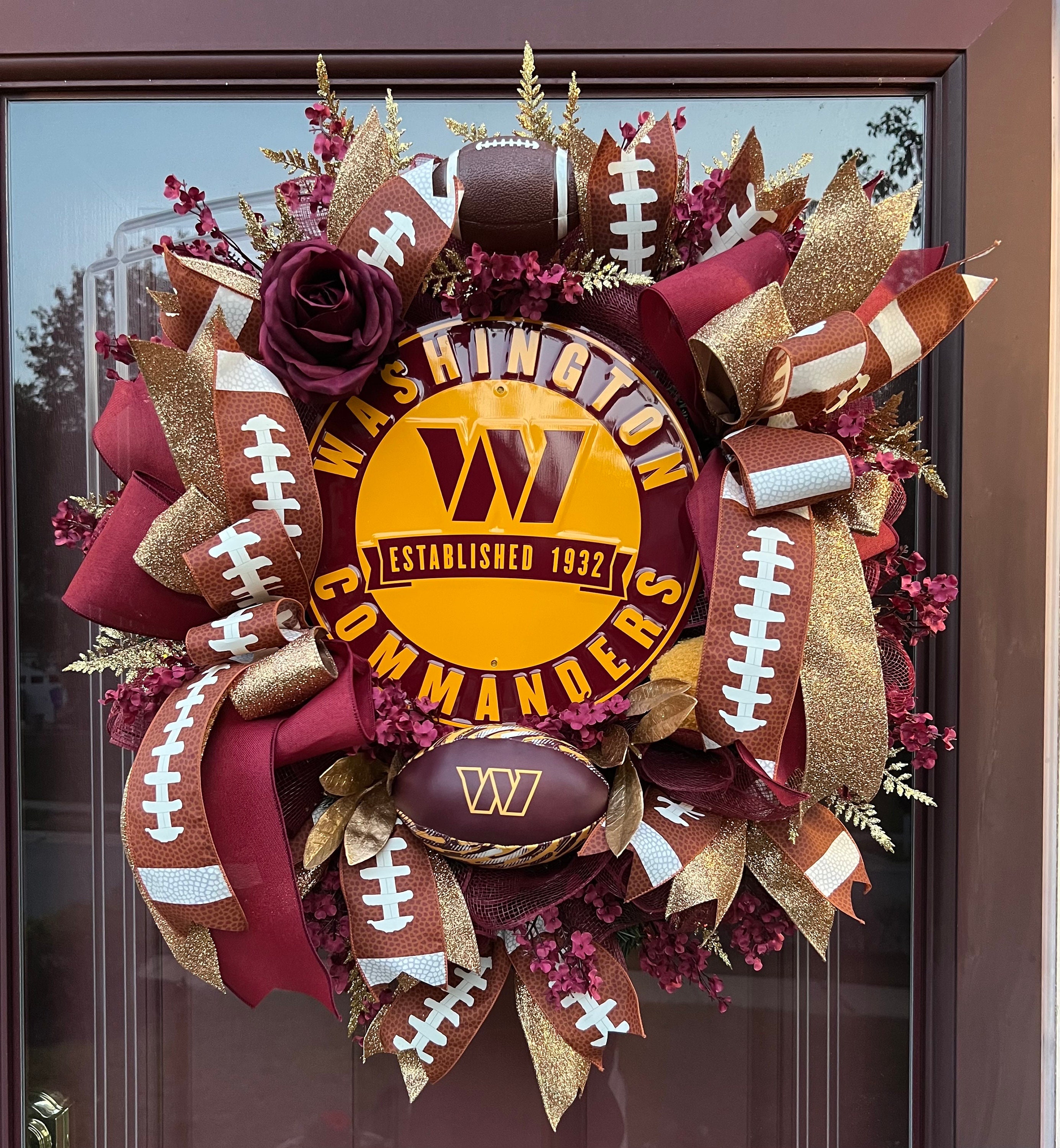 Washington Commander Deco Mesh Wreath - Etsy