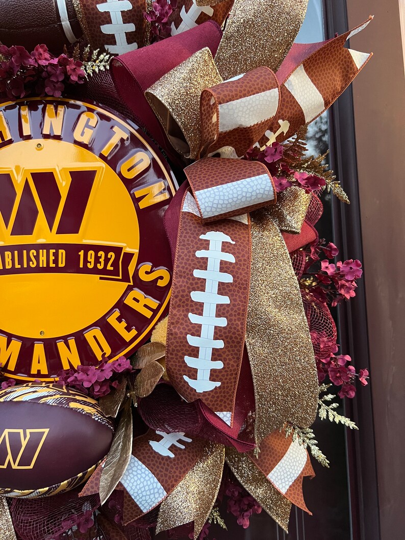 Washington Commander Deco Mesh Wreath - Etsy