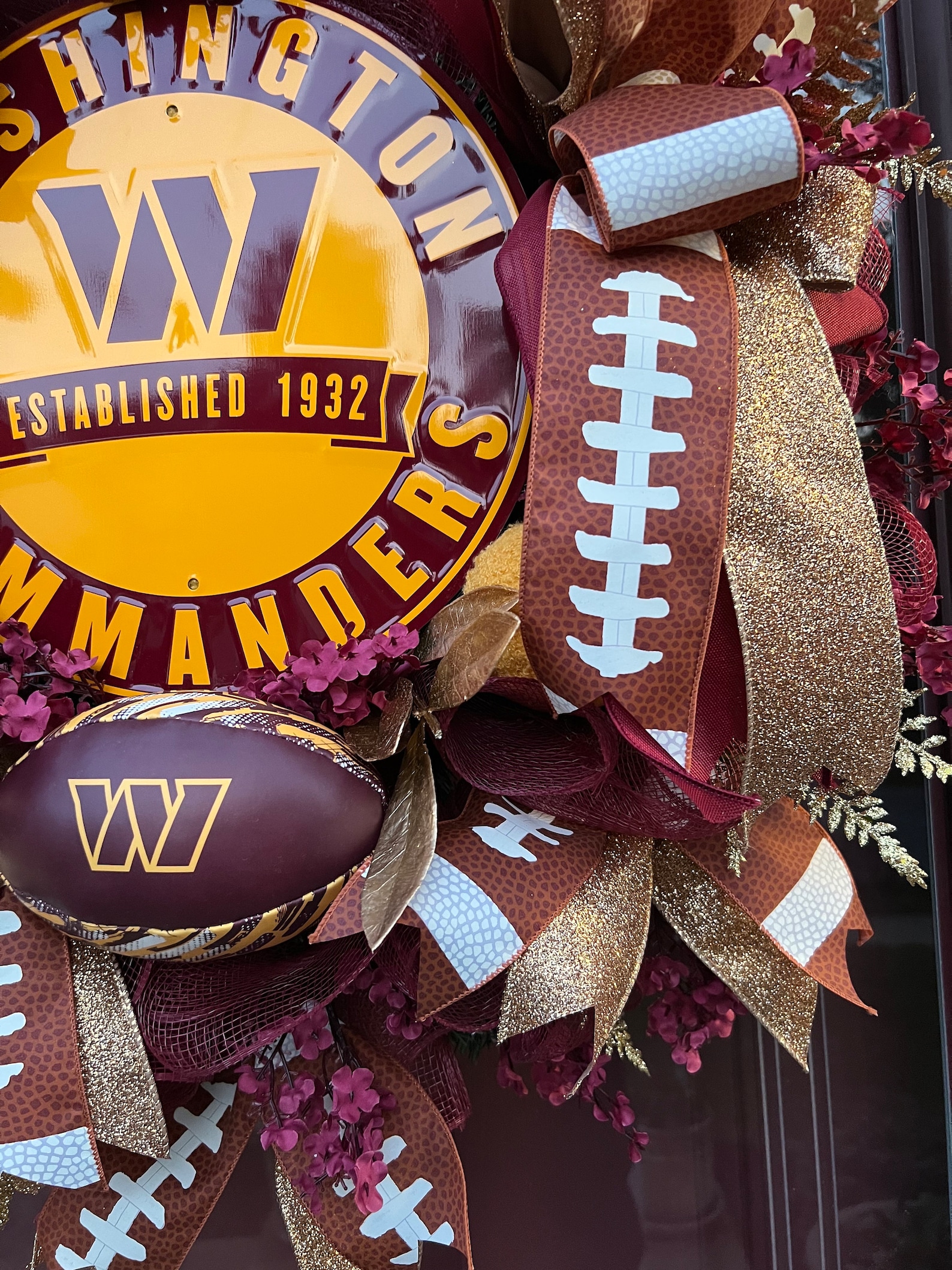 Washington Commander Deco Mesh Wreath - Etsy