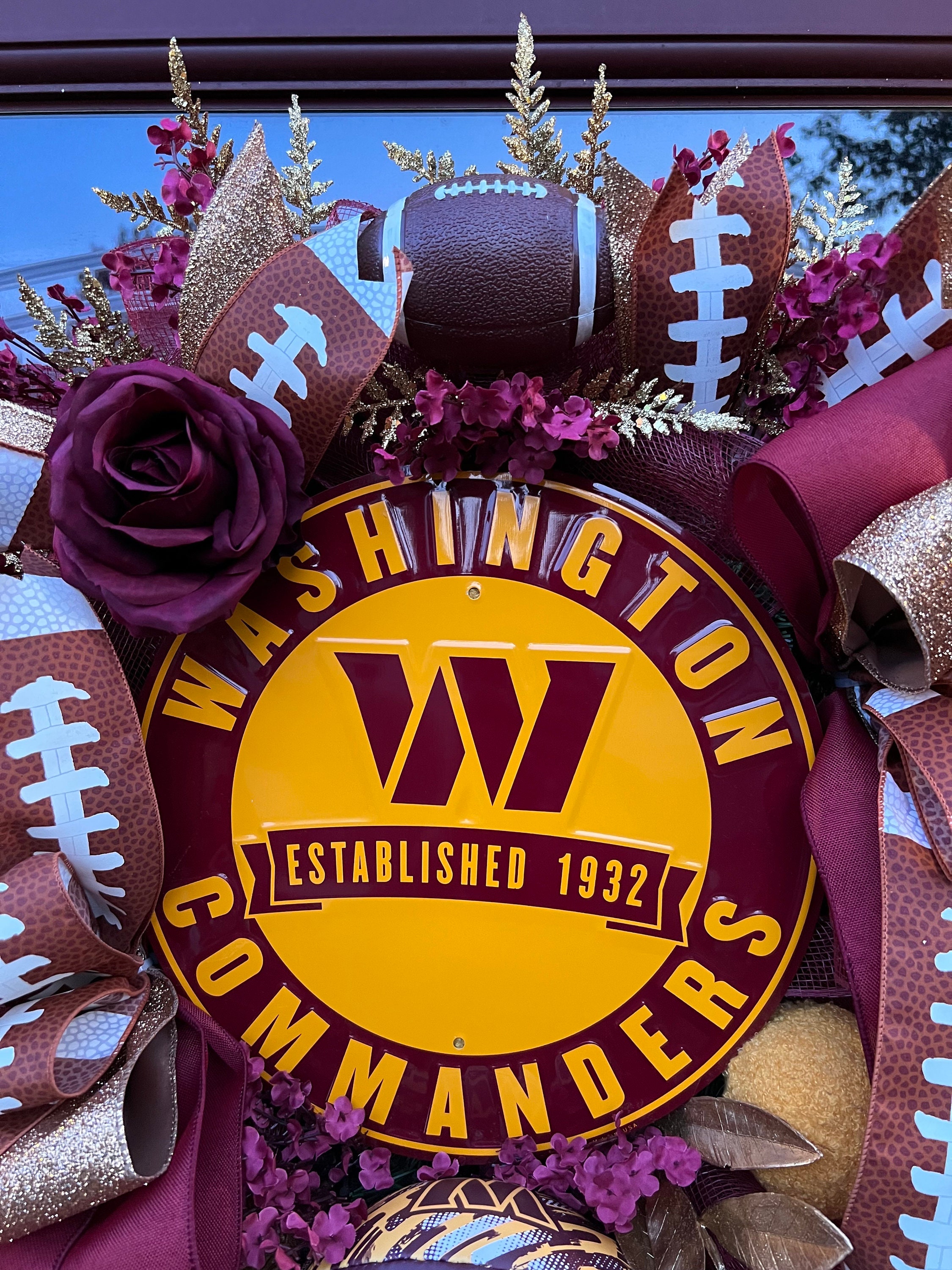 Washington Commander Deco Mesh Wreath - Etsy