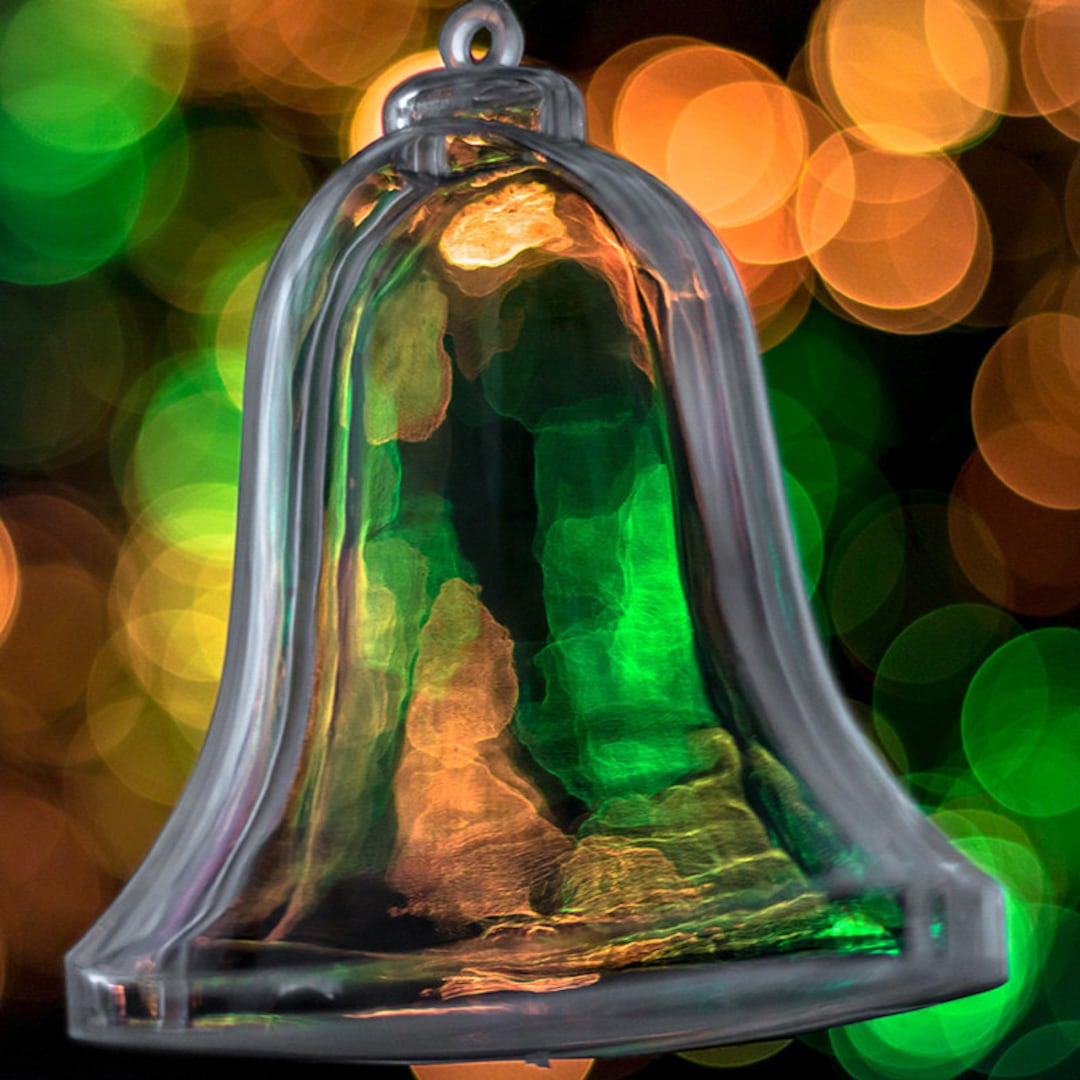 X50 Clear Bell Shaped Empty Clear Baubles Christmas Decorations 95mm X ...