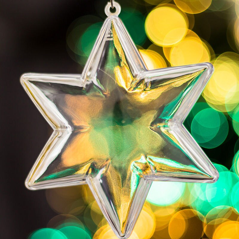 X10 Clear Plastic Star Shaped Christmas Decorations 100mm - Etsy