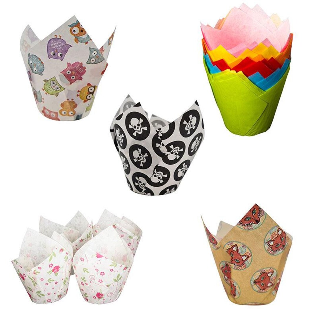 Tulip Style Muffin Wraps Various Designs Multi Buy Discounts - Etsy