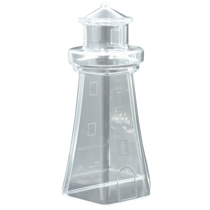 6 X Fillable Lighthouse Transparent Plastic Decoration Container ...