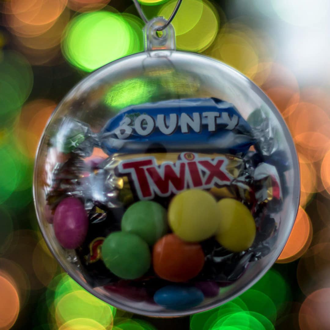 X20 Clear Baubles Empty Fillable Christmas Tree Decorations 80mm ...