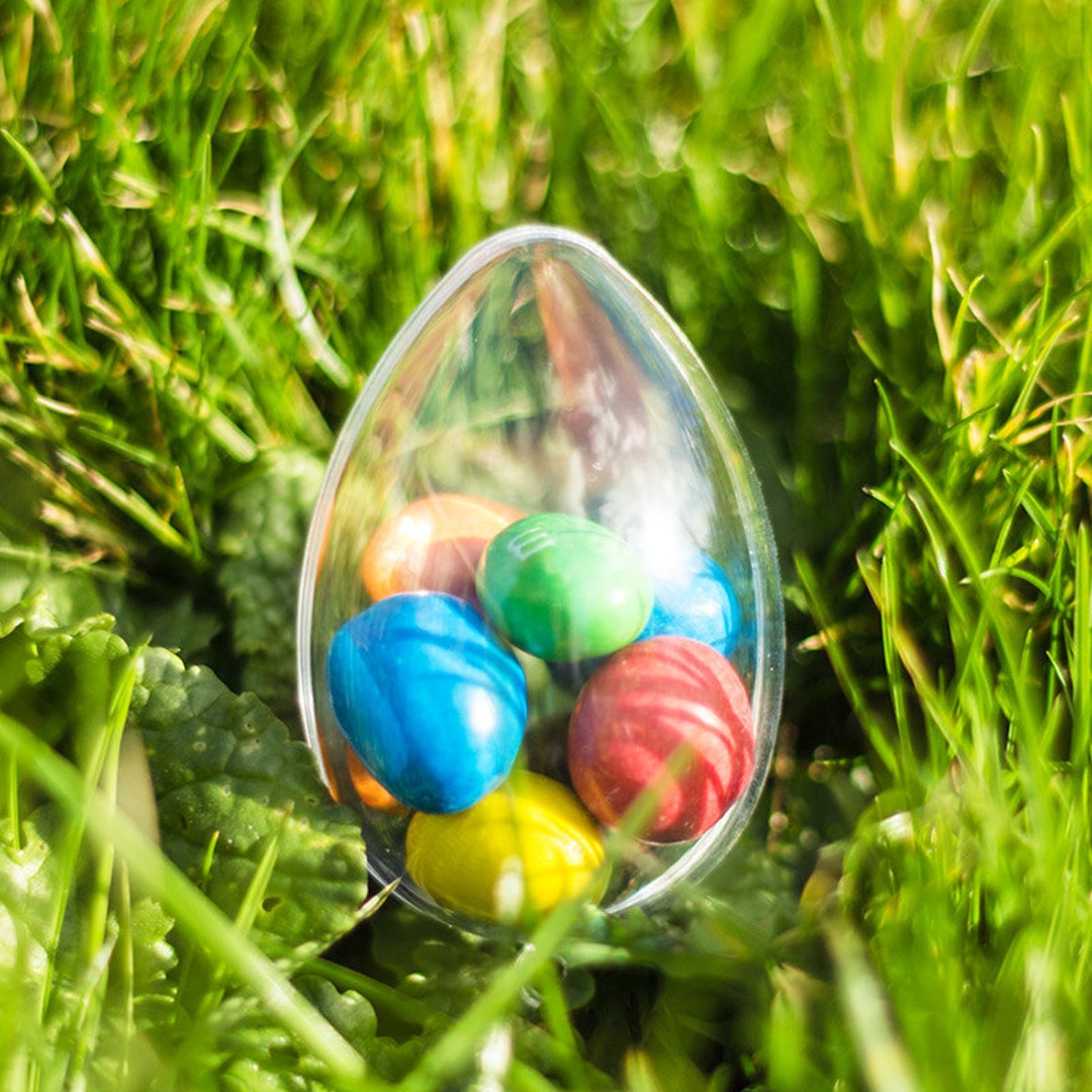 5x Egg Shaped Fillable Container (60mm) Wedding Favours Easter ...