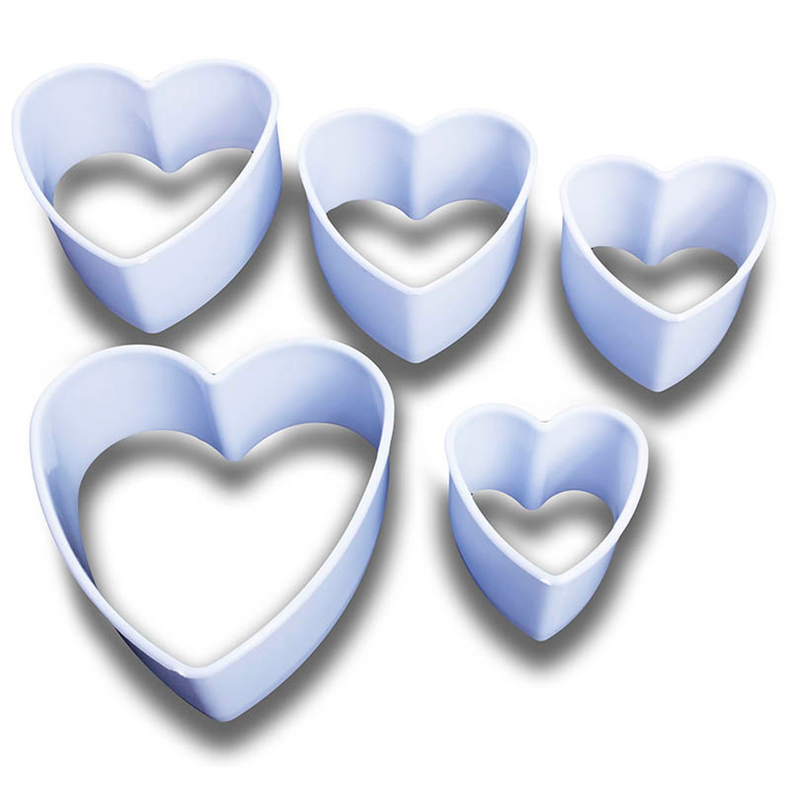 5 Heart Shaped Cookie / Fondant Cutter Set - Etsy UK