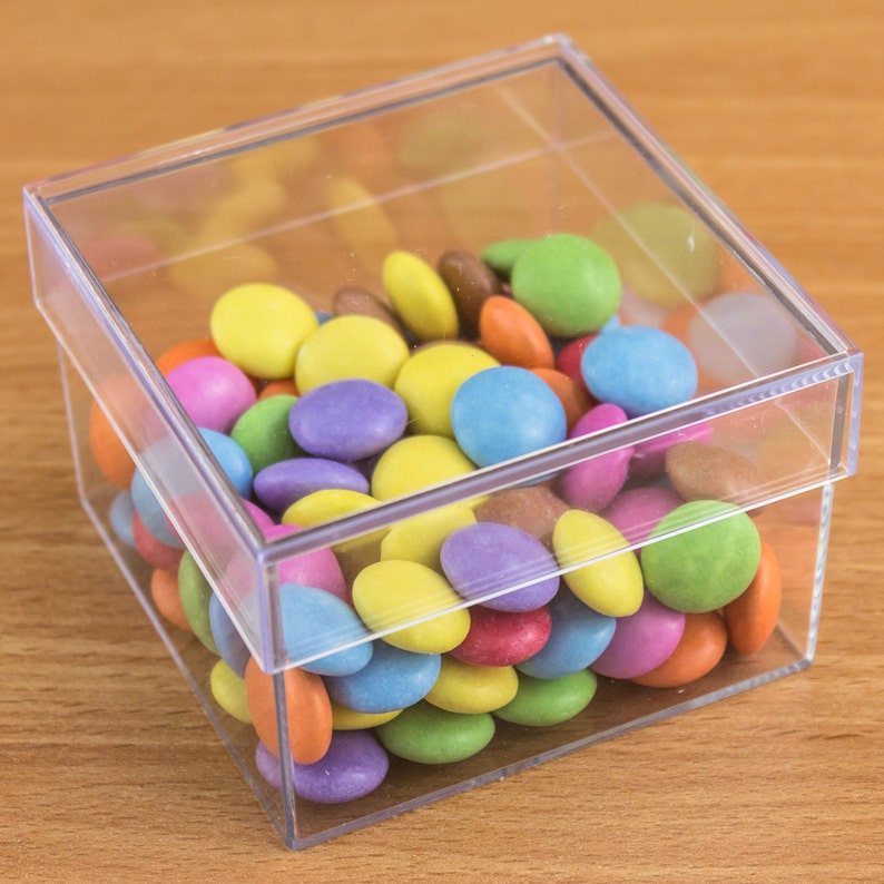 15 X Square Shaped Fillable Transparent Plastic Containers - Etsy UK
