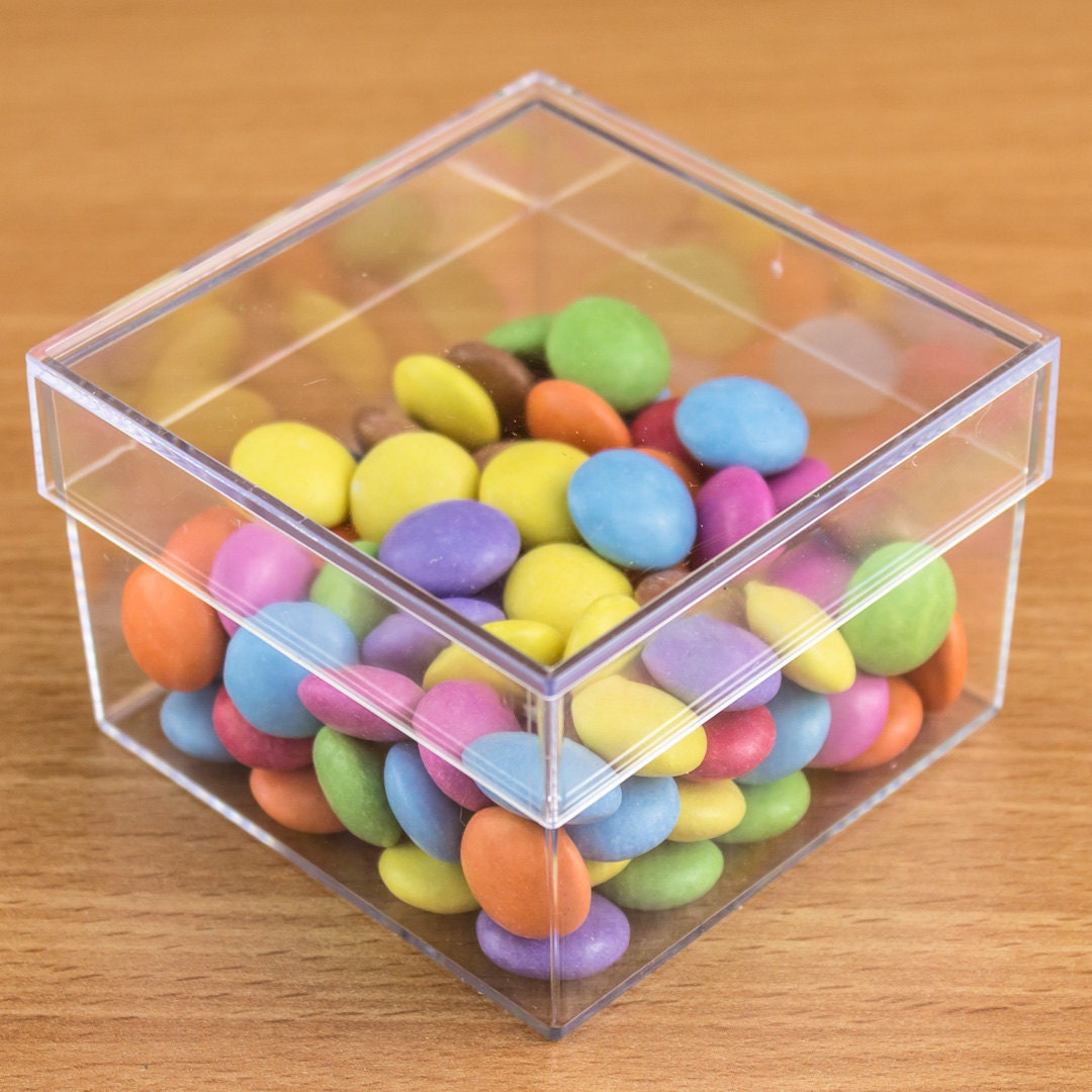 15 X Square Shaped Fillable Transparent Plastic Containers - Etsy UK