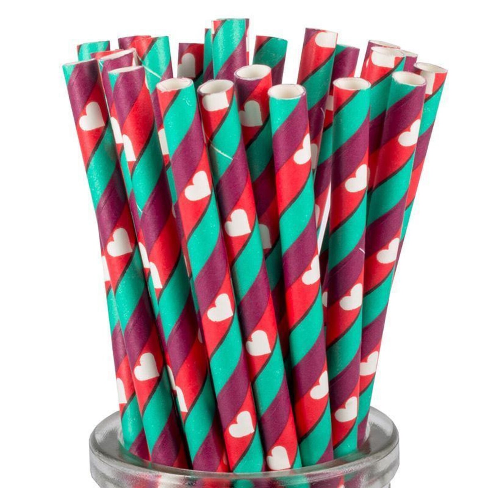 Pack of 25 Striped Paper Drinking Straws, Retro Vintage Cake Pop ...