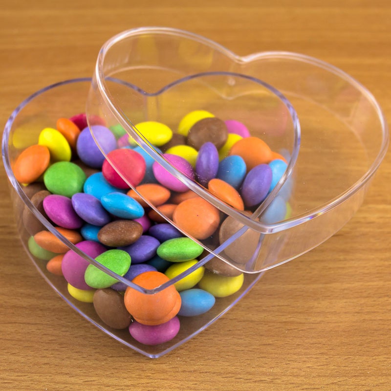 Heart Shaped Box Fillable Transparent Plastic Container | Etsy UK