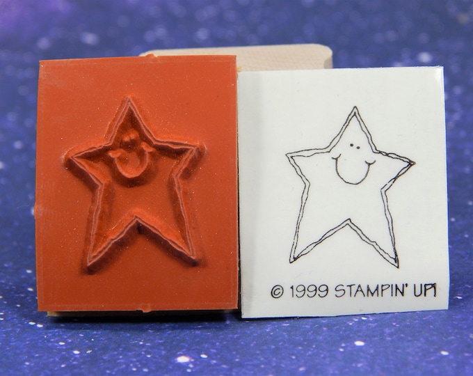 STAR With SMILEY FACE, Rubber Stamp by Stampin' Up! - Etsy