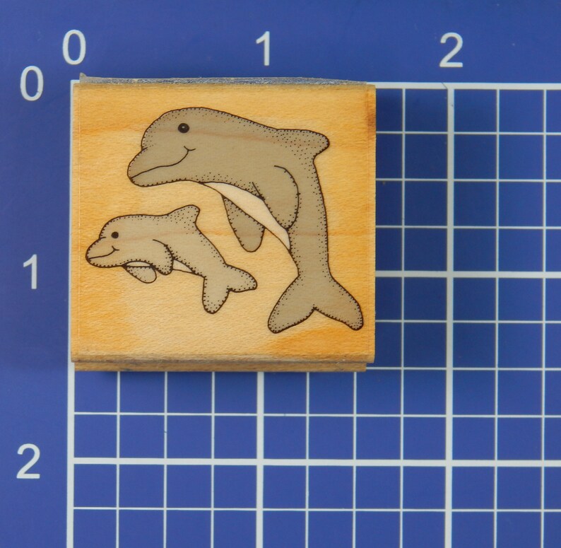 DOLPHINS, Wood Mounted Rubber Stamp, Unbranded - Etsy