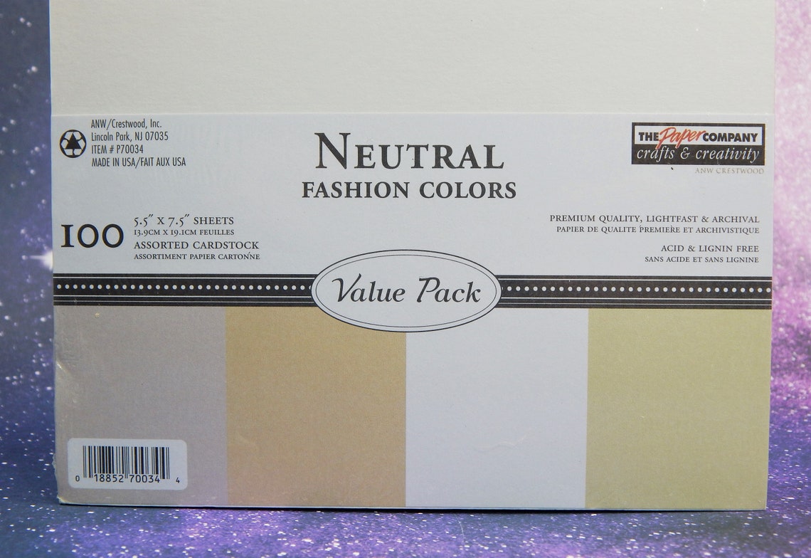 NEUTRAL FASHION COLORS 5.5 X 7.5 Cardstock Paper - Etsy