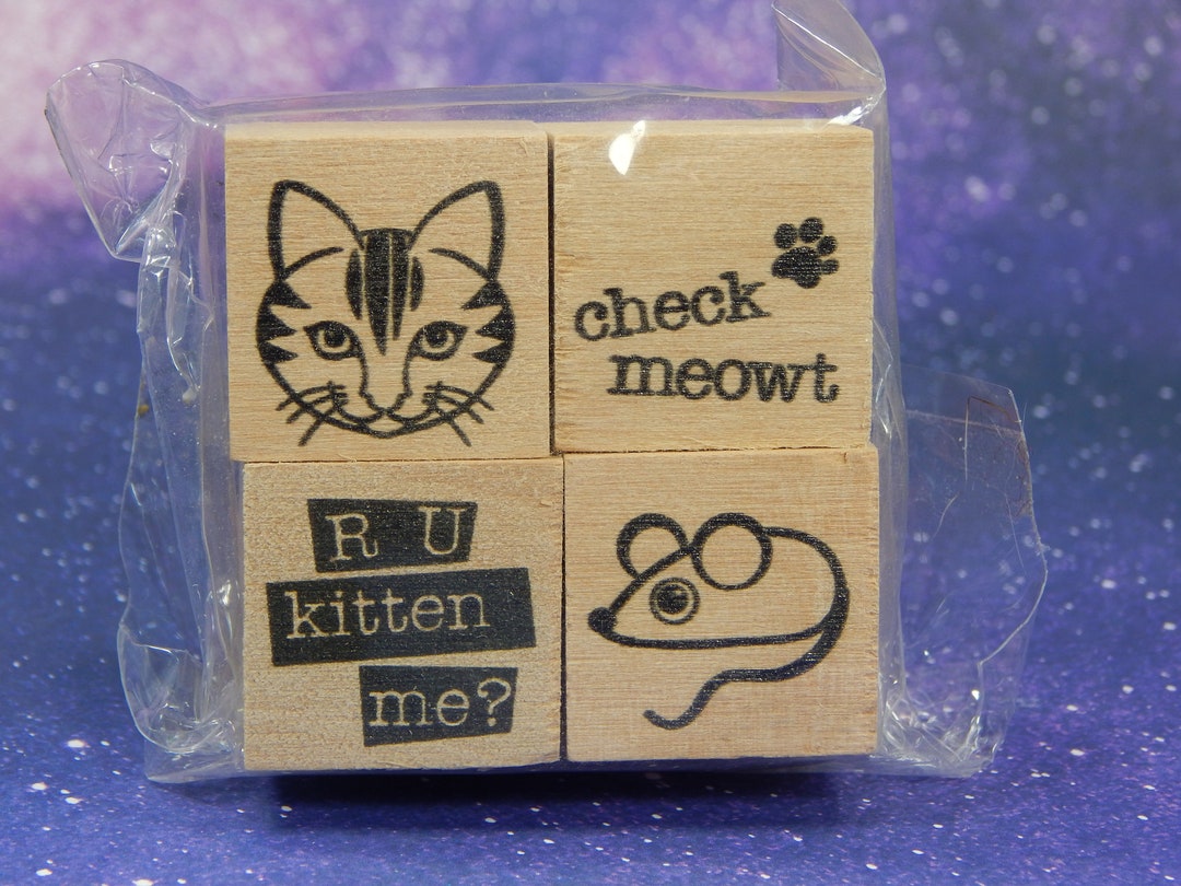 CAT, MOUSE, Mounted Rubber Stamps, by Recollections - Etsy