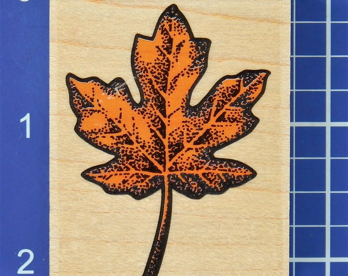 MAPLE LEAF, Wood Mounted Stamp by Rubber Stampede - Etsy