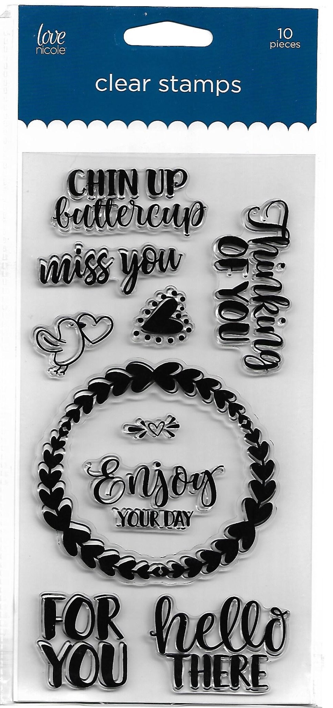SENTIMENTS and More, Clear Stamp Set, Love Nicole - Etsy