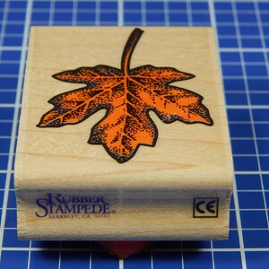 MAPLE LEAF, Wood Mounted Stamp by Rubber Stampede - Etsy