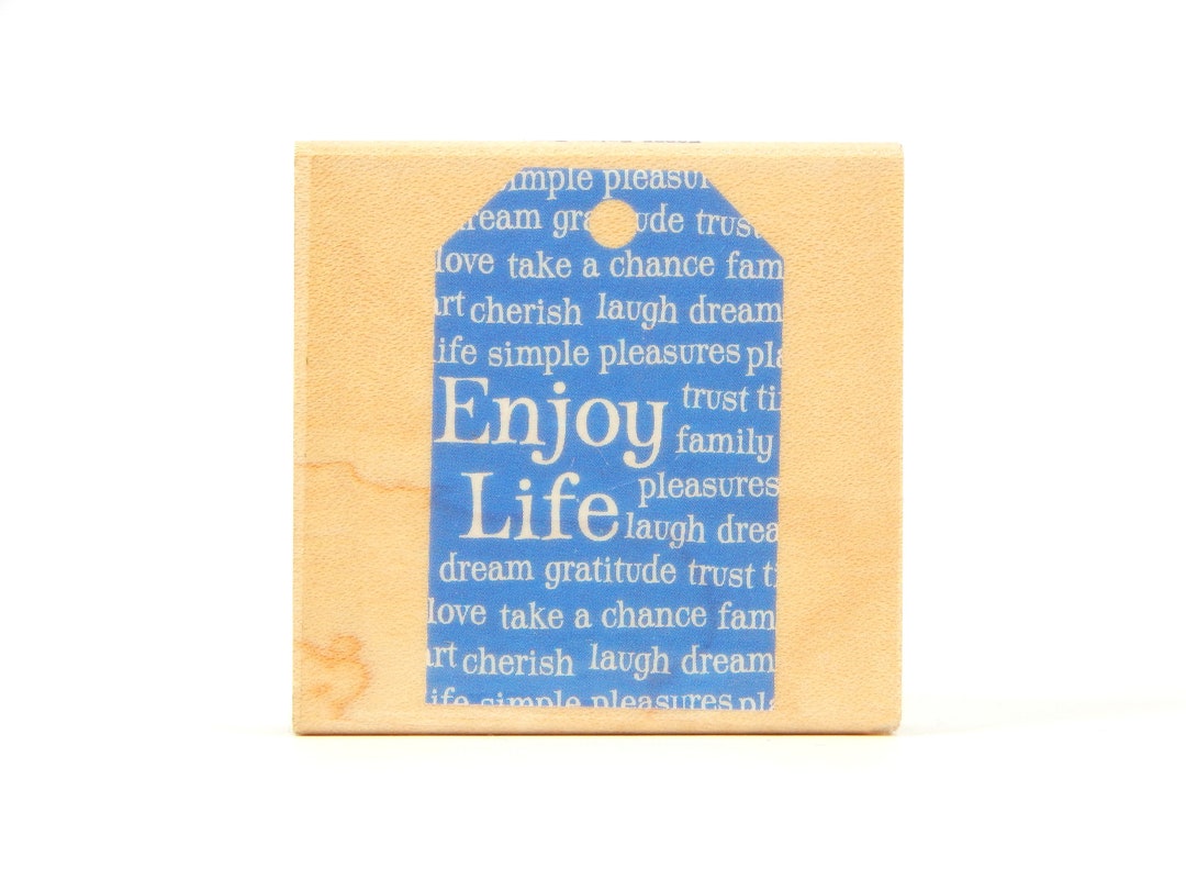 ENJOY LIFE TAG, Wood Mounted Rubber Stamp, Hero Arts - Etsy