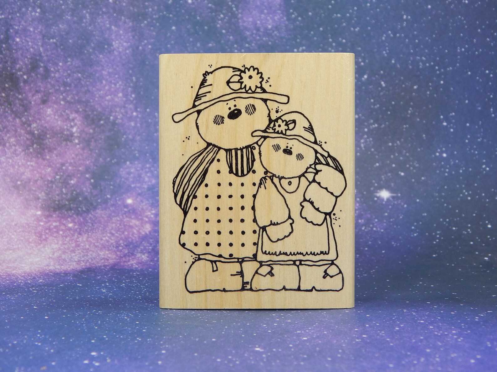 BEARS Wood Mounted Rubber Stamp Hooks Lines Inkers - Etsy